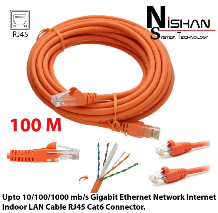 Cat6 Cable 100M Gigabit Ethernet Network Internet Indoor LAN Cable for ...