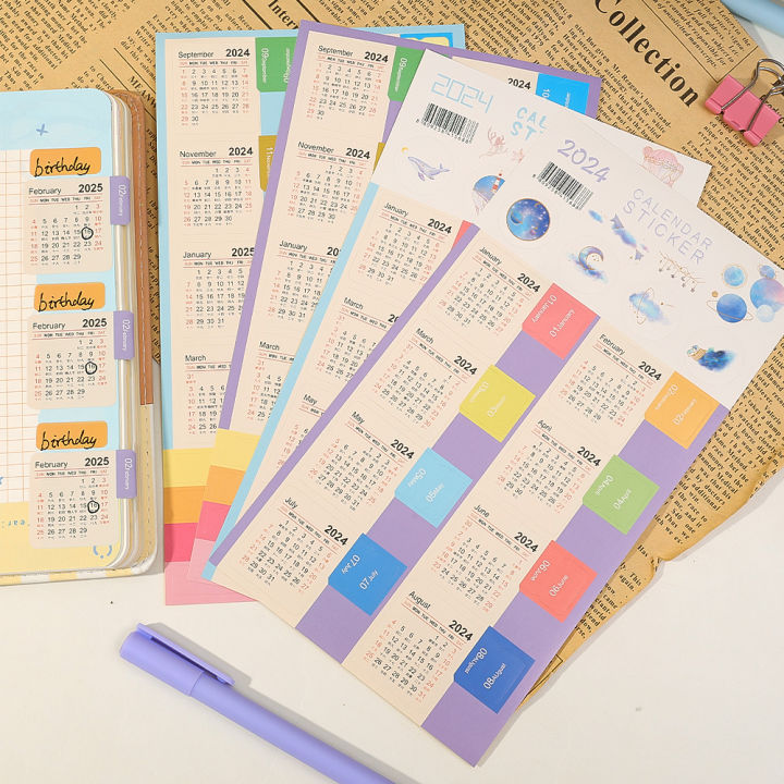 1/2 Set Calendar Index Sticker Month Stickers Tabs Planner Adults 2024 ...