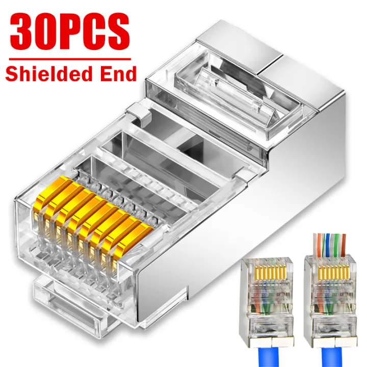 1/10/30Pcs RJ45 Connector CAT7 CAT6 CAT5 Pass Through Modular Plugs ...