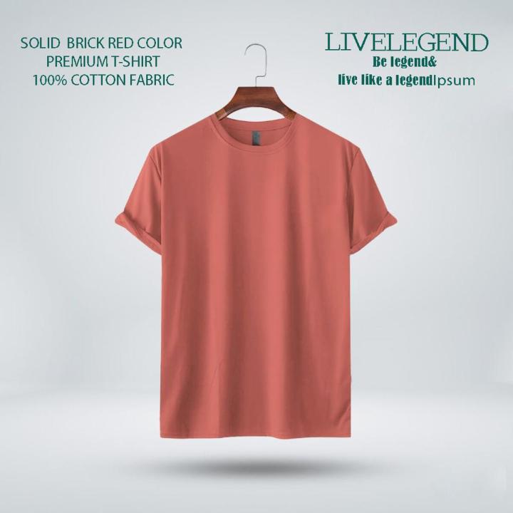 Mens Premium Blank T-shirt ....Brick Red Color | Daraz.com.bd