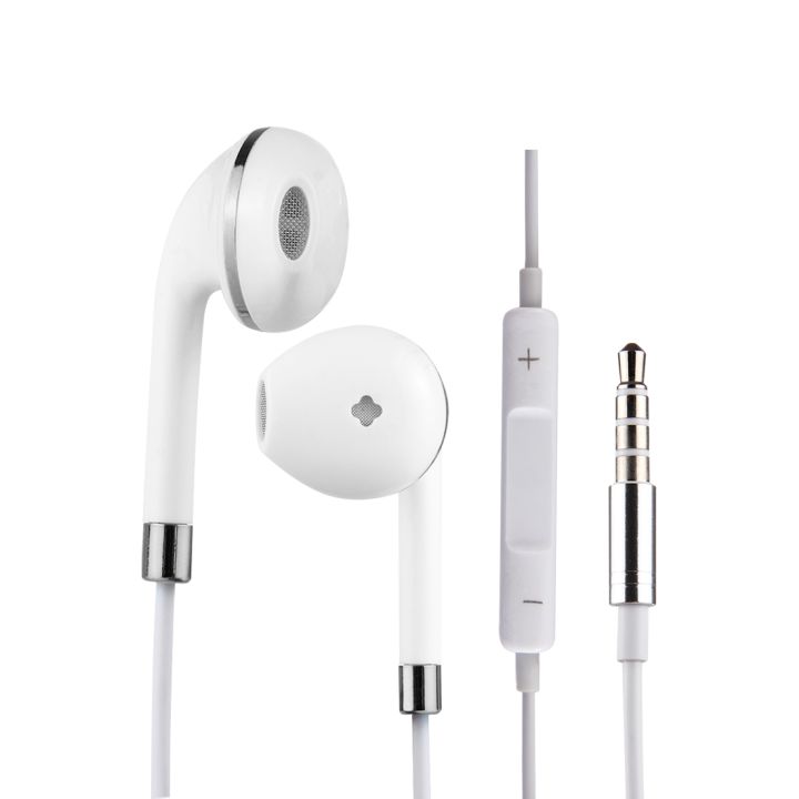 White Wire Body 3.5mm In-Ear Earphone with Line Control & Mic | Daraz ...