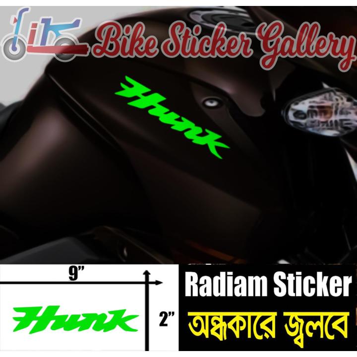 Bike Radium Sticker - Hunk Branding / Glow in the dark ( Waterproof ...