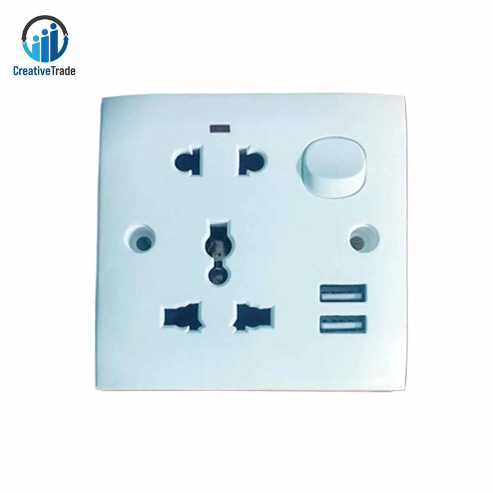 USB Charge Port 5 Pin Wall Multi Socket Universal - 2 USB Charge Point ...