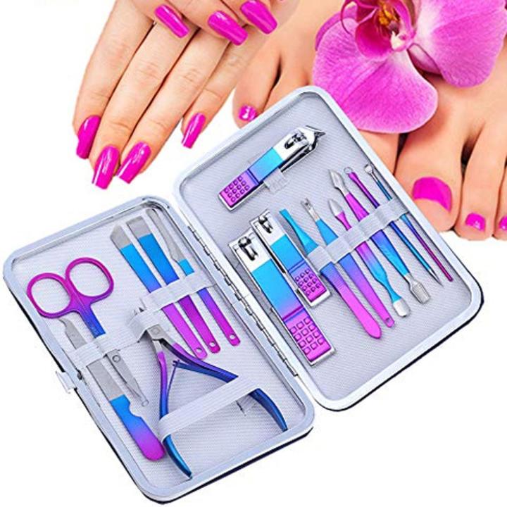 15 pieces luxury manicure set nail cutter kit | Daraz.com.bd