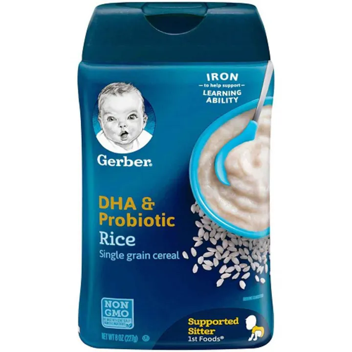 Gerber Baby DHA and Probiotic Single Grain Rice Baby Cereal, 8 oz ...