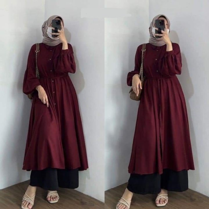 Western Borka Purple Color Ladies Long kurti Dubai Cherry Georgette ...