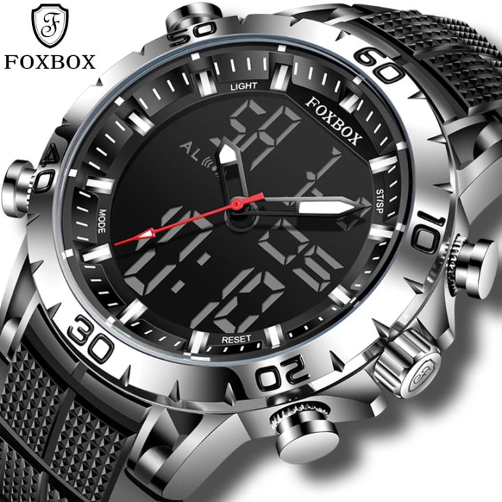 FOXBOX Sport Mens Watches Top Brand Luxury Dual Display Quartz Watch ...