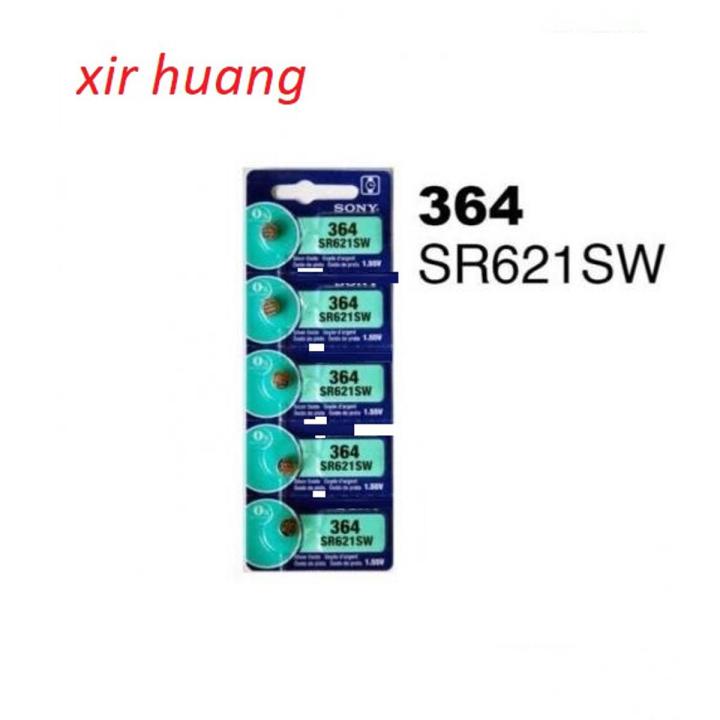 364 (Sr621Sw) 1.55V Silver Oxide 0% Hg Mercury Free Watch Battery (5 ...