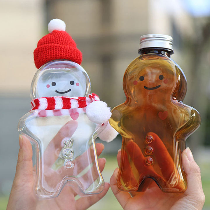【Eco-friendly】 Cute Gingerbread Man Cup Portable Shaker Drink Bottle ...
