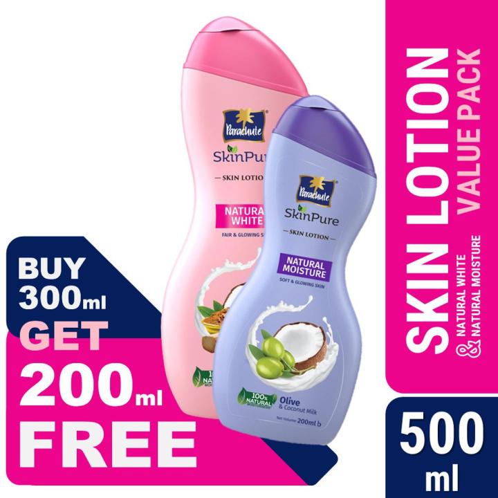 Parachute Skinpure Skin Lotion Natural White 300ml 200ml Natural Moisture Lotion Free Daraz