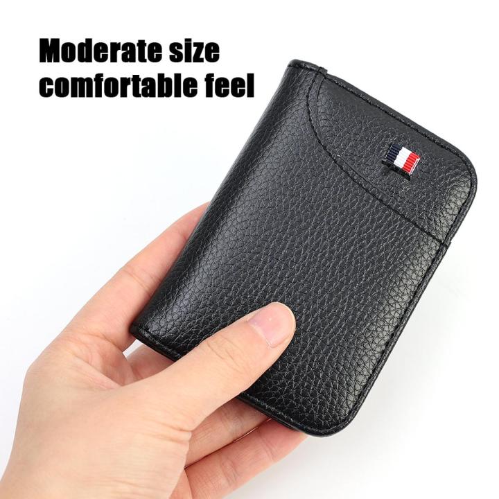 Men Minimalist Slim Card Holder PU Leather Card Wallet Slim Line Thin ...
