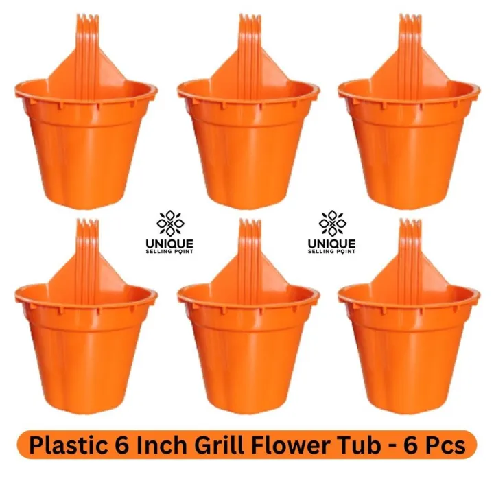 6 Inch Grill Flower Tub - 6 Pcs | Daraz.com.bd