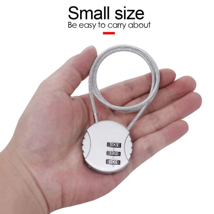 50cm Wire Smart Password Code Digit Pad Lock for Motorcycle Helmet Combination Lock Anti-theft ...