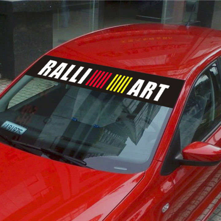 130x21cm RALLIART Logo Car Front Windshield Reflective Sticker Motor ...