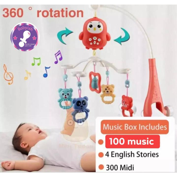 Musical Baby Crib Rattles Music Educational Toys Bed Bell Carousel For ...