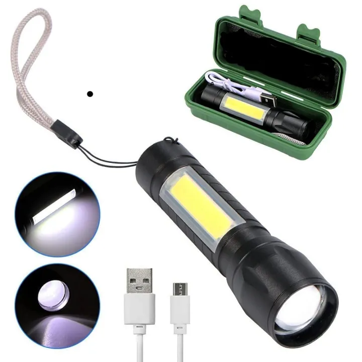 Zoomable Waterproof Rechargeable LED Torch Flashlight 5 Mode, Full ...