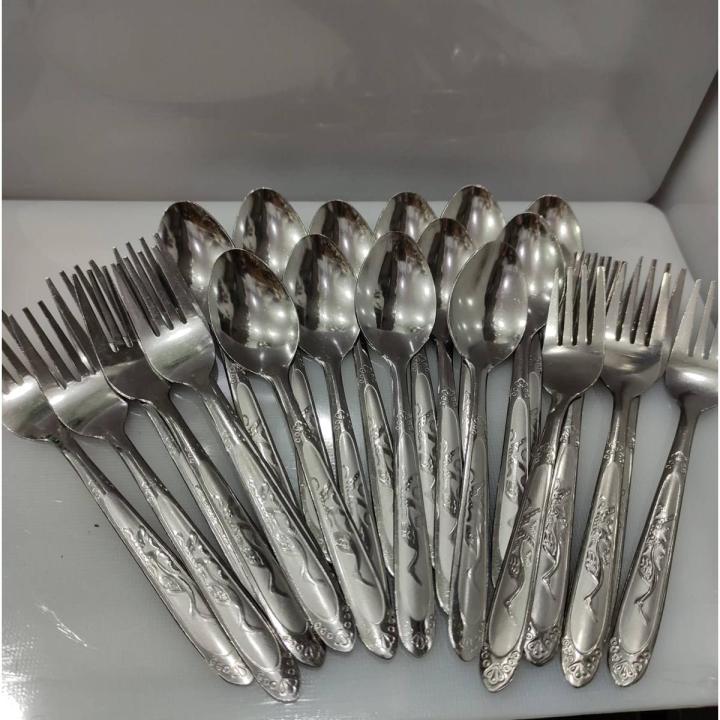 Fork & Table Spoon Set -12 Pieces/Tea+Kata (Sweet/Misty) Spoon Set 12p ...