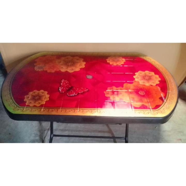 New Model Print Oval 4 Seated Elegant Plastic Table | Daraz.com.bd