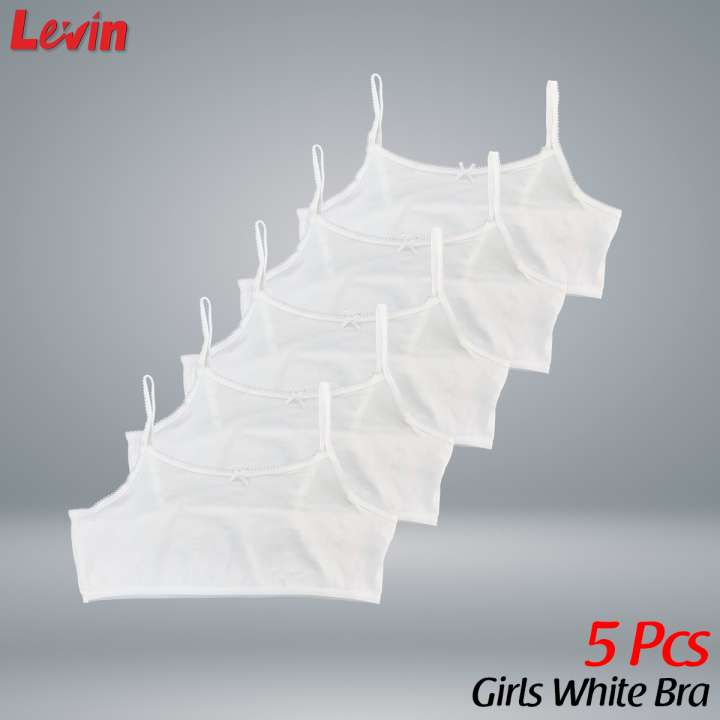 Pack of 5 Cotton Girls Bra Crop Cami Training Bras for Little Girl with ...