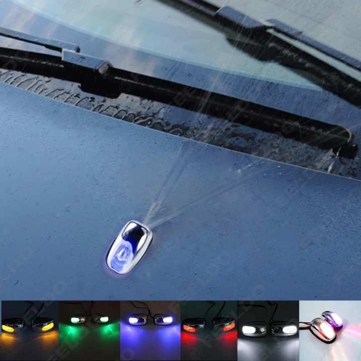 2Pcs Car LED Lights Windshield LED Lamp Wiper Jet Water Spray ...