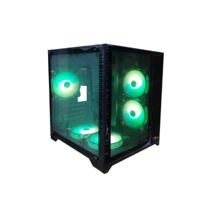 PC Power Ice Cube ARGB Desktop Black Gaming Casing with Power Supply ...