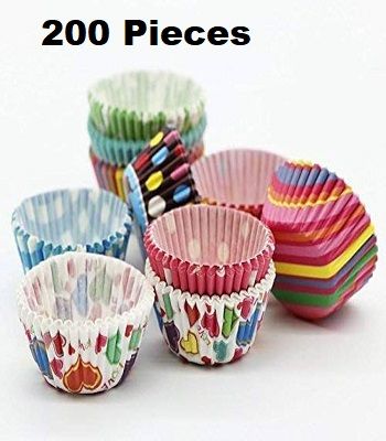 Cupcake Liner Baking Cups 200Pcs/Mold Paper Cases Cake Decorating ...