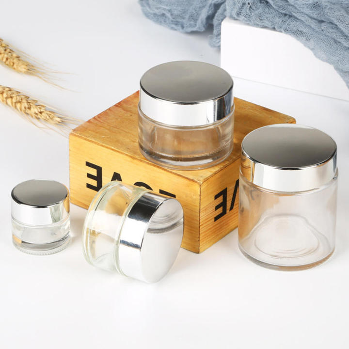 glass jar Stylish 5g-50g Cosmetic makeup container Empty lid glass ...