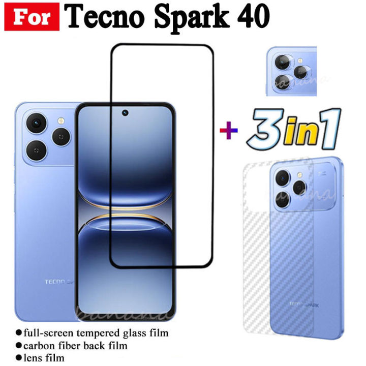 3 IN 1 Tecno Spark 40 Tempered Glass Film For Tecno Spark 40 Pro Spark ...