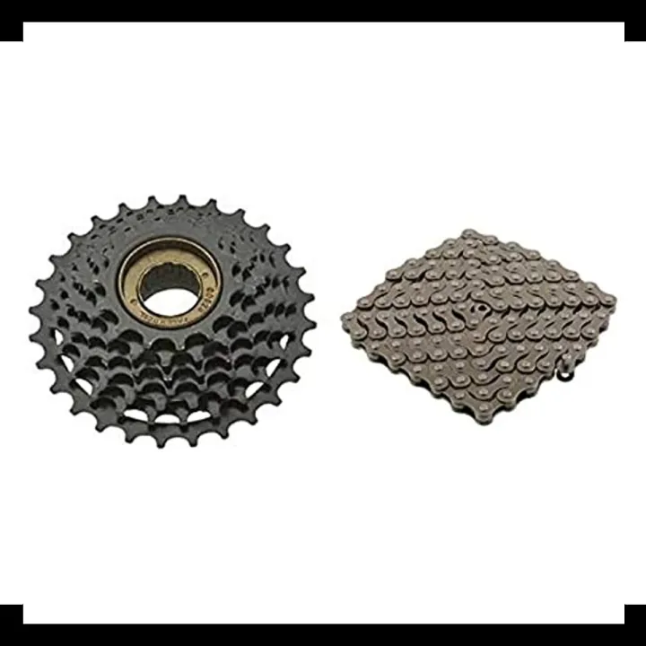 Bicycle 7S Freewheel 7 Speed Mountain MTB 14-28 Teeth + 7S Chain 116 ...