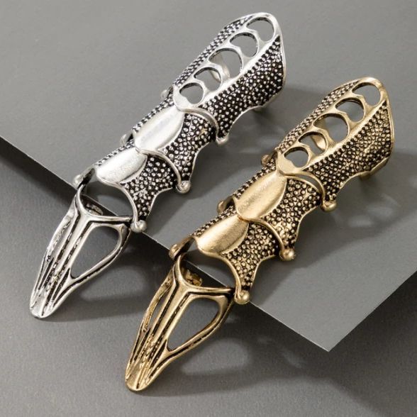 Punk Ring for Man woman Free Size Metal Full Adjustable Finger Claw ...