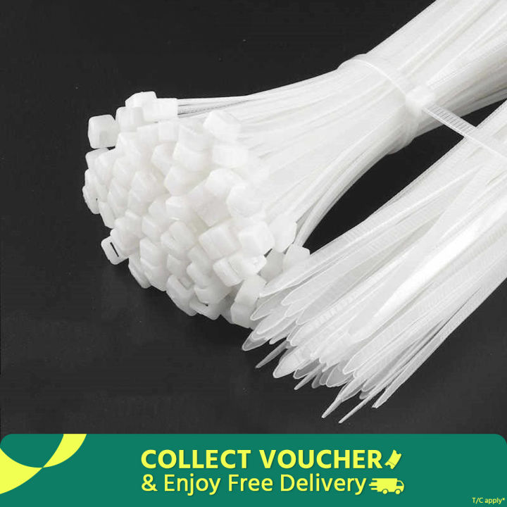 100Pcs-CABLES TIES 4 Inch WHITE Cable Ties 4" Inch Smart Work 100x3mm ...