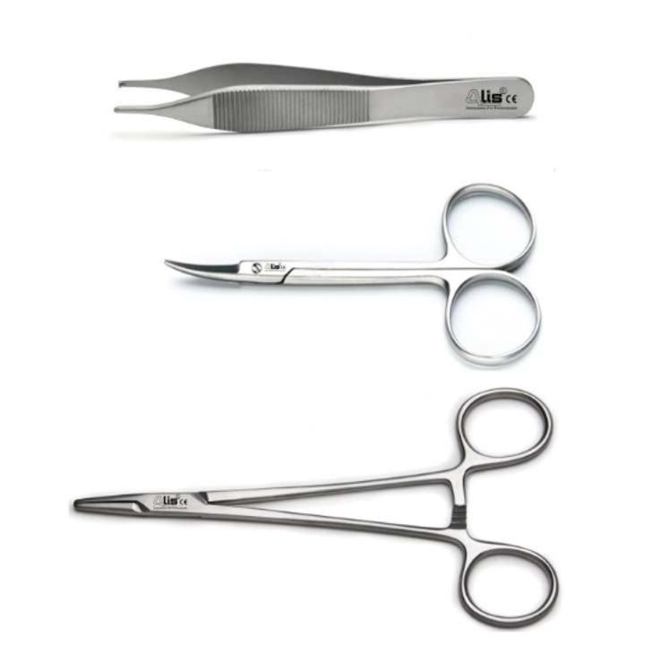 Suture Set Kit, 3 Surgical Instruments Combo - 5’’ Adson Dissecting, 4 ...