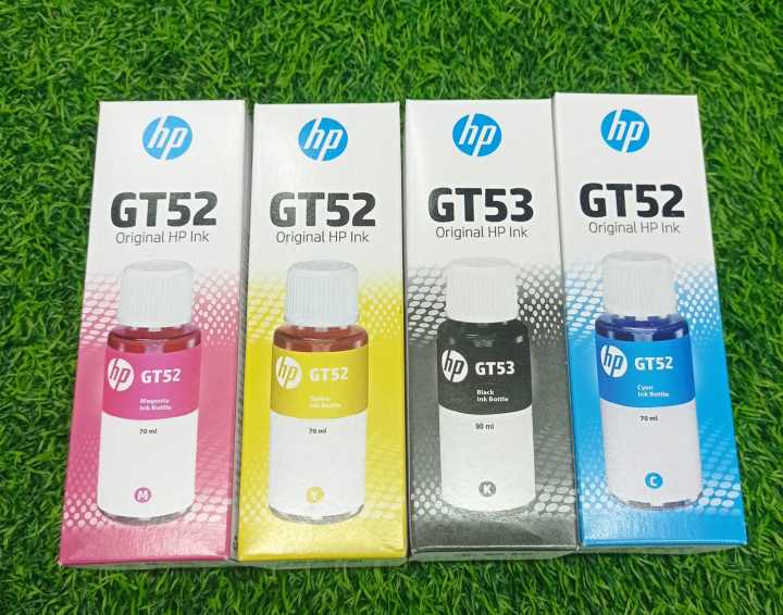 HP Ink Bottle Black & Color (GT 52 Black GT 53 C/Y/M) Set of 4 Bundle ...