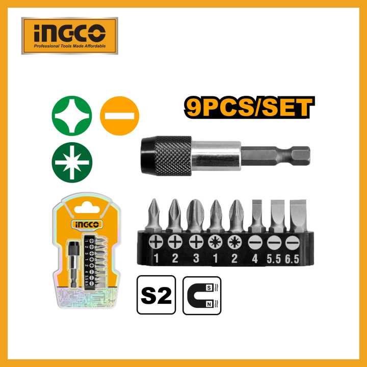 9 PCS SCREWDRIVER BITS SET INGCO (AKSD0071) | Daraz.com.bd