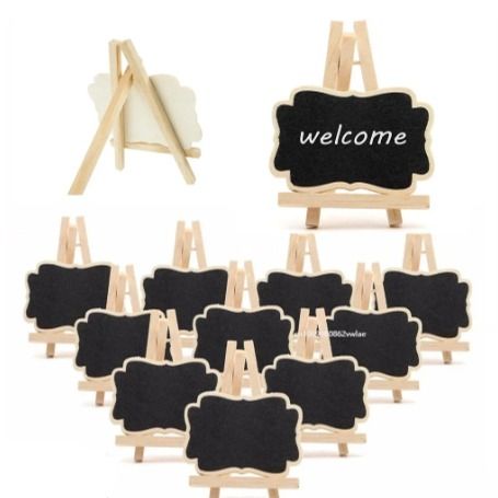 1/5/10pcs Mini Wooden Blackboard Menu Message Label Board Portable ...