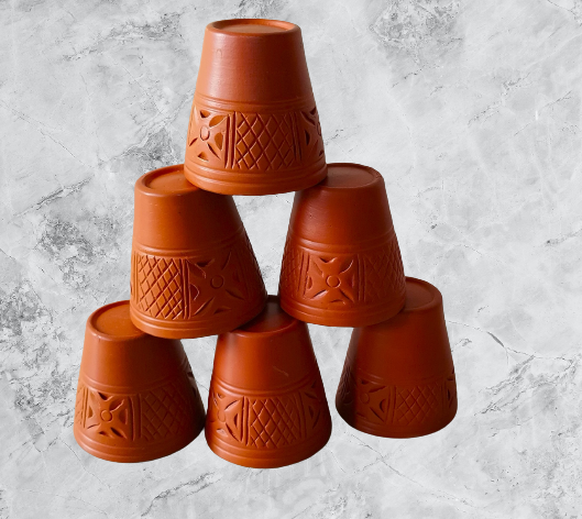 Clay tee cup set. Clay Cup. Matir cup. Matir Tea cup. Handmade.Clay Tea ...