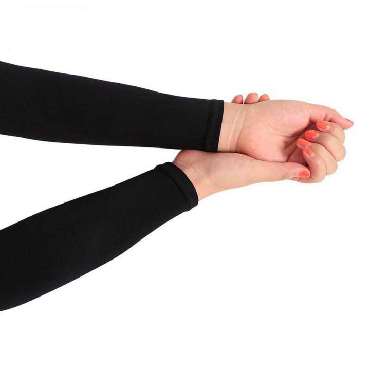 Black Hand Sleeve Women Cooling Arm Sleeves Sun Protection For Women ...