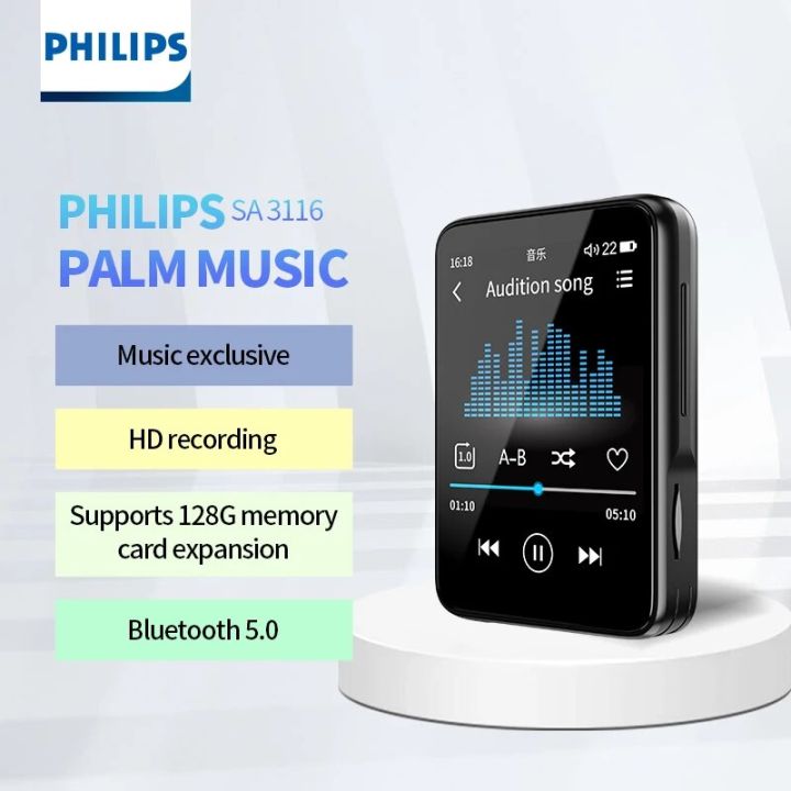 PHILIPS SA3116 2.4inch Screen Voice recorder FM 5.0 Bluetooth Mini MP3 ...