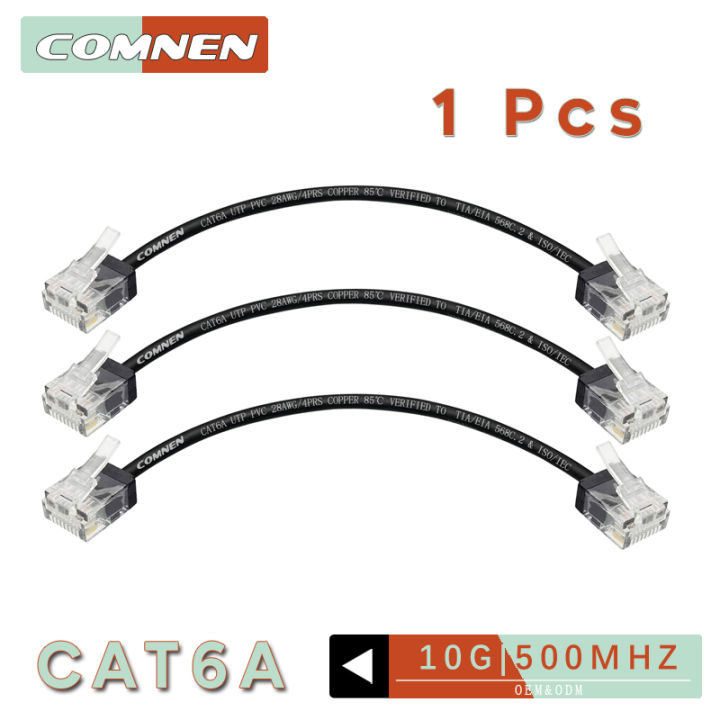 COMNEN Cat6A Ethernet Cable 1pcs Slim Short Cable RJ45 internet 10G ...