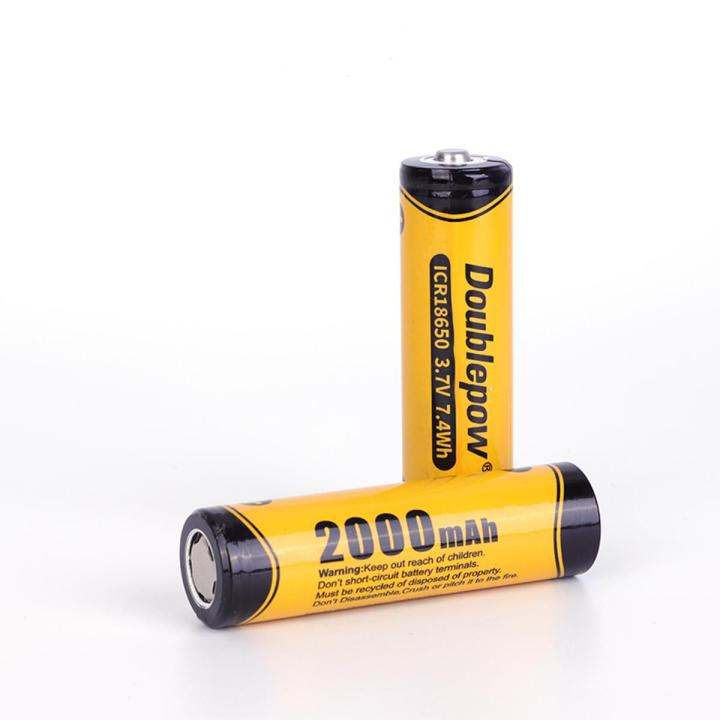 Doublepow 2000mah 3.7v ICR 18650 rechargeable li ion battery with ...