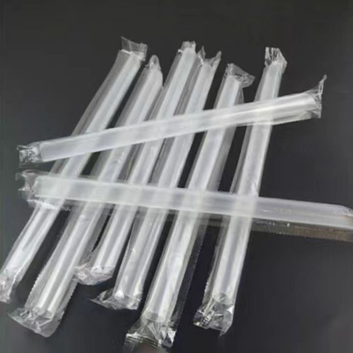 100pcs Individually Wrapped Jumbo Straw Plastic Drinking Straws ...
