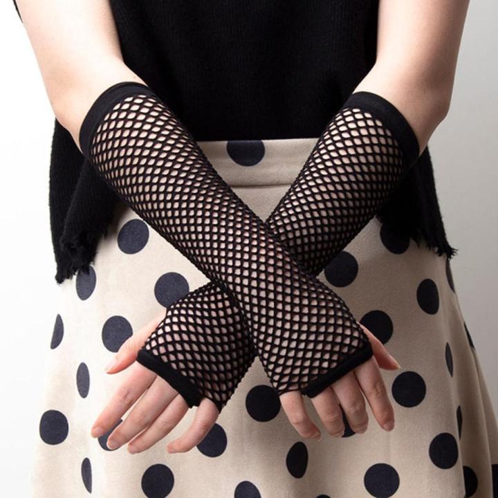 iecikou Sexy Women Arm Sleeves hand gloves for women Fishnet Long ...