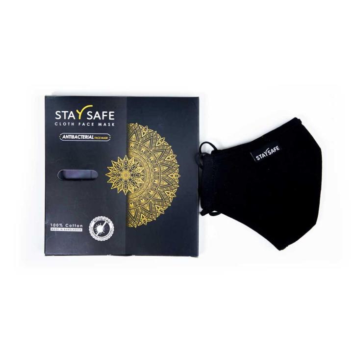 Stay Safe Cloth Mask Black ( 01 Pcs Pack) | Daraz.com.bd