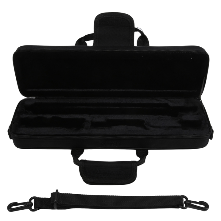 Nylon Padded Flute Bag Carry Case Cover Shoulder Strap 39x7x11cm Black ...