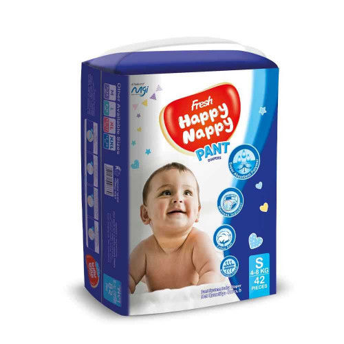 Fresh Happy Nappy Pant Diaper Small 4-8Kg 42 Pcs | Daraz.com.bd