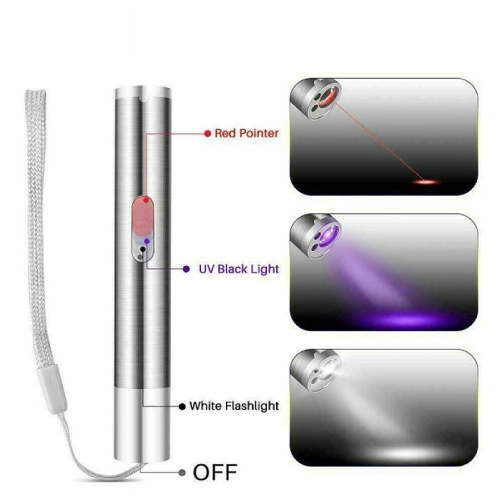 3 in 1 USB Green Laser Pointer Torch UV Light | Daraz.com.bd