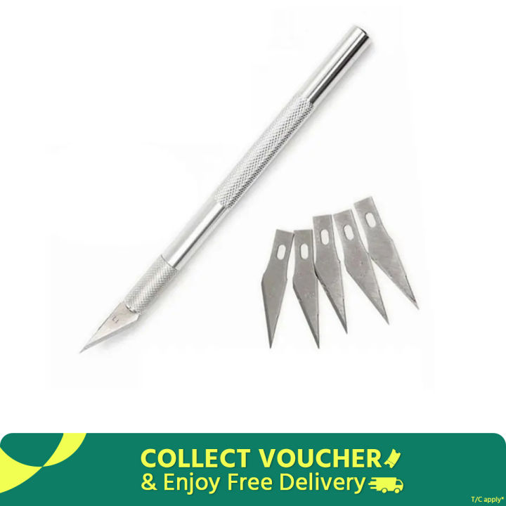 Metal Scalpel Hobby Cutter: Engraving Crafting Tool (6 Blades ...