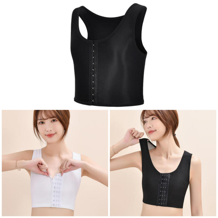 Front Buckle Flat Binder Corset Tomboy Underwear Women Seamless Summer ...