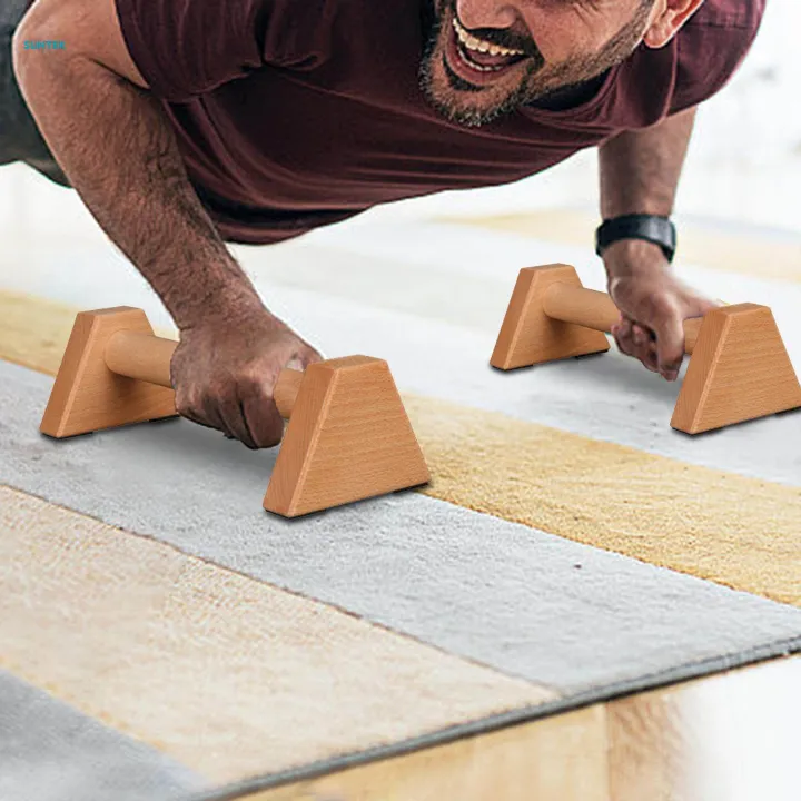 2Pcs Wooden Parallettes Planks Calisthenics Grip for Travel Workout ...