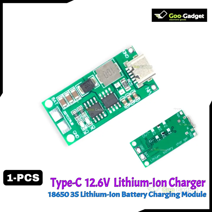 Multi-Cell 3S Type-C To 12.6V Step-Up Boost LiPo Polymer Li-Ion Charger ...
